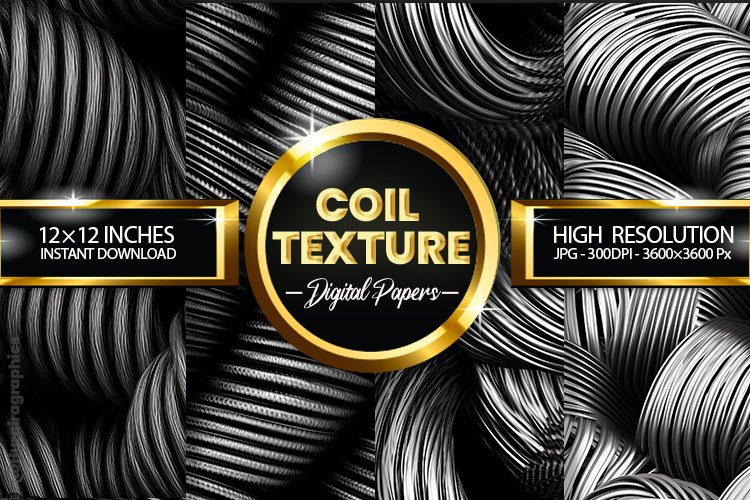 Coil Texture Digital Papers - 04 Variations (3764835)