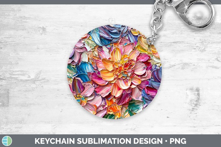 Paint Flowers 01 Dahlia Keychain Sublimation Keyring Designs