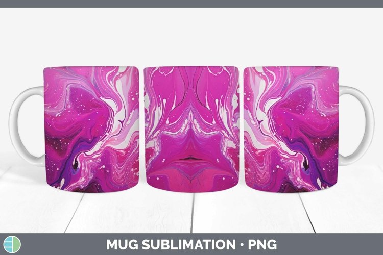 Paint Pour Magenta Mug Wrap Sublimation Coffee Cup Designs