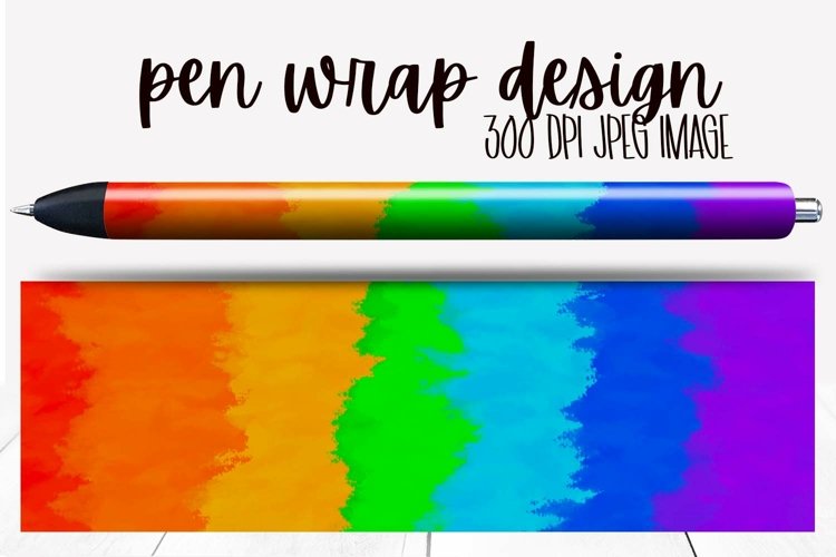 Painted Rainbow Pen Wrap Design