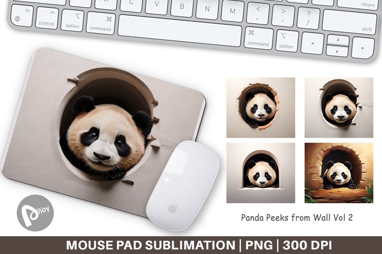 Mouse Pad Panda Peeks from Wall (3621089)