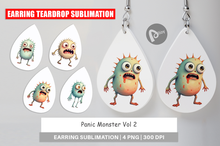 Teardrop earrings sublimation designs bundle