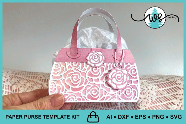 3D Paper Purse, 3D Gift Box, SVG Flower Design, 3D SVG Purse (1279794 ...