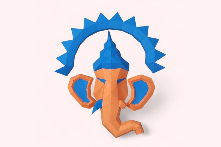Ganesha Wall trophy - 3d Papercraft