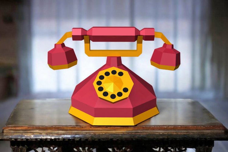 Old Style Telephone - 3d Papercraft