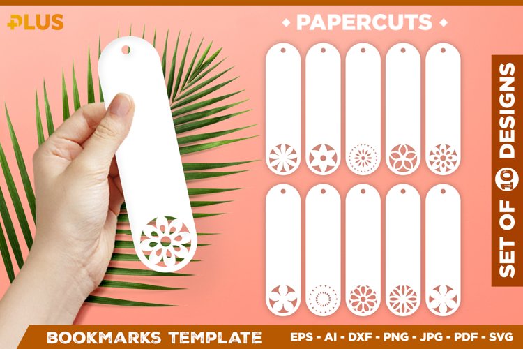 Papercut Floral Bookmarks SVG | Flower Bookmarks Papercut
