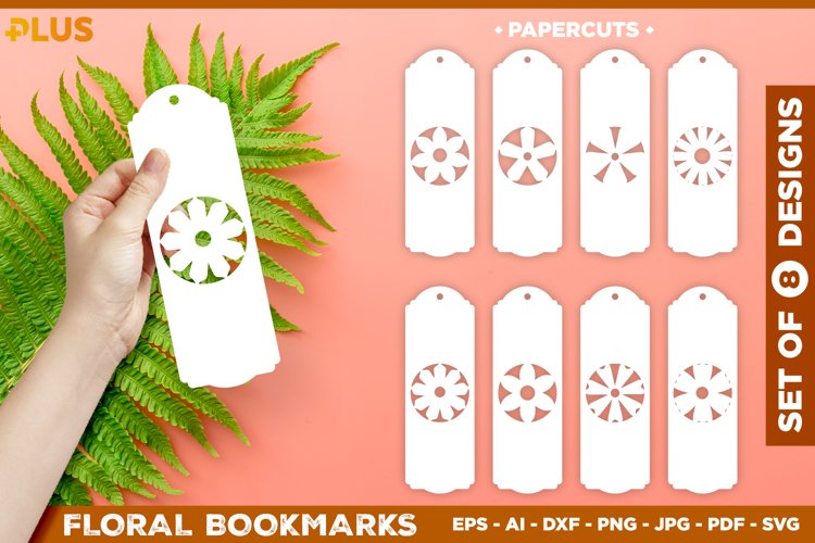 Floral Bookmarks SVG | Flower Bookmarks Paper Cut Template