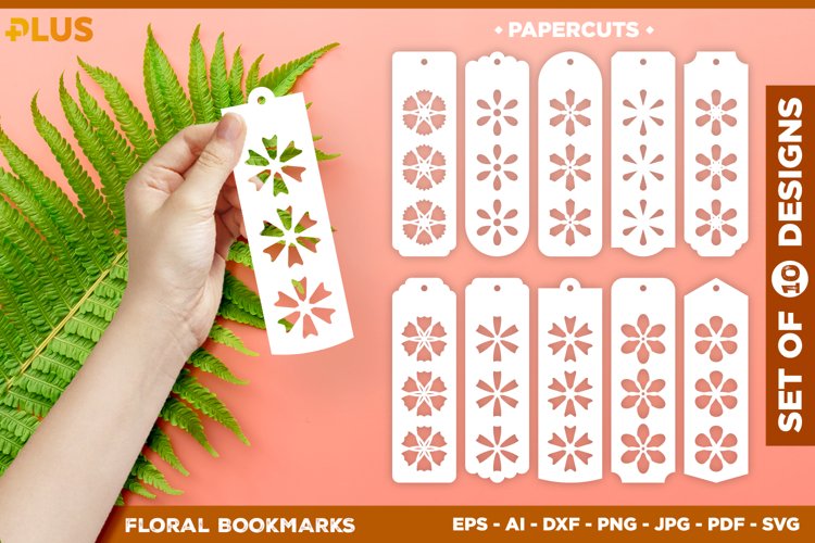 Floral Bookmarks SVG | Flower Bookmarks Template SVG