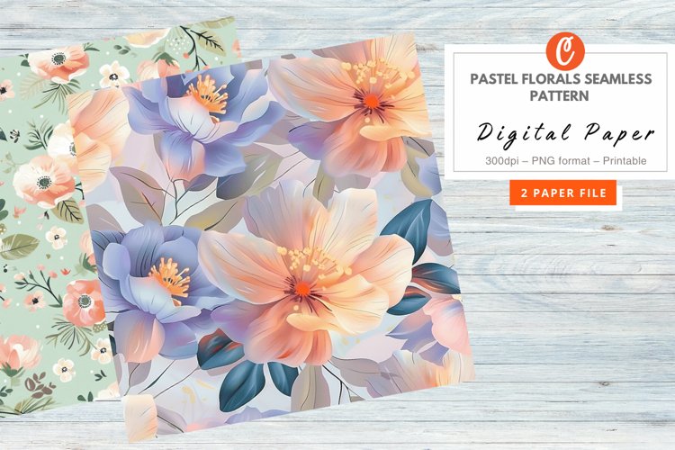 Pastel Florals seamless pattern Digital paper