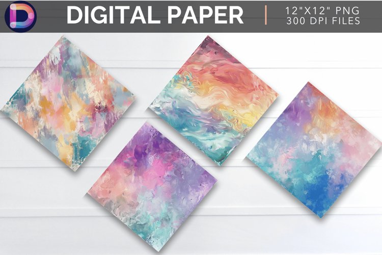 Pastel Oil Paint Digital Paper