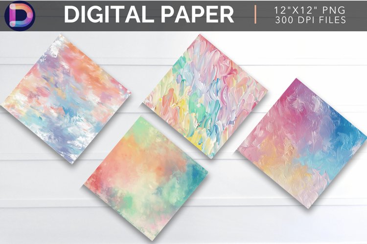 Pastel Oil Paint Digital Paper