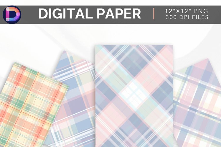 Pastel Plaid Seamless Digital Paper