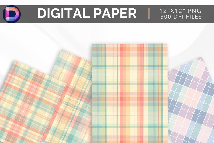 Pastel Plaid Seamless Digital Paper