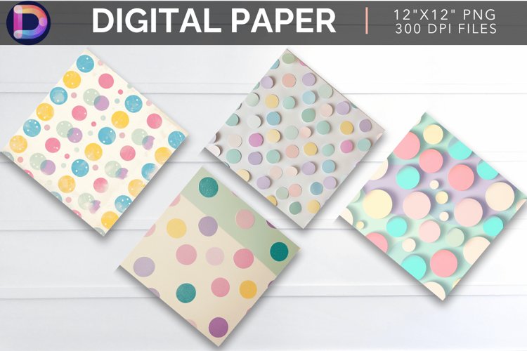 Pastel Polka Dots Digital Paper
