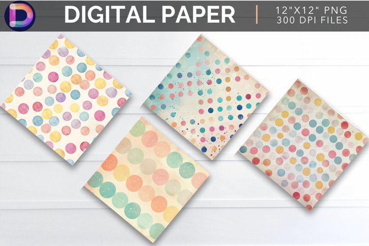 Pastel Polka Dots Digital Paper
