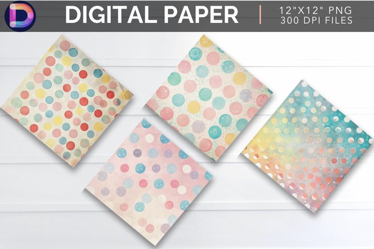 Pastel Polka Dots Digital Paper