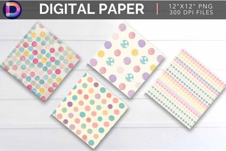 Pastel Polka Dots Digital Paper