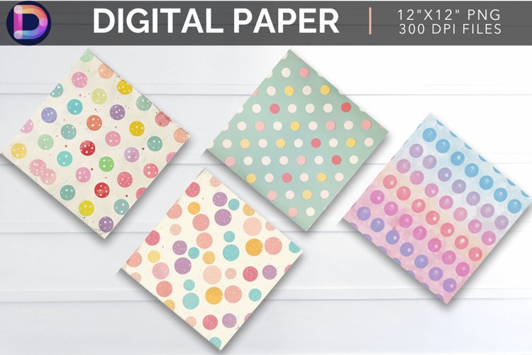 Pastel Polka Dots Digital Paper
