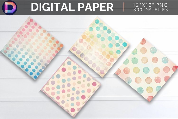 Pastel Polka Dots Digital Paper