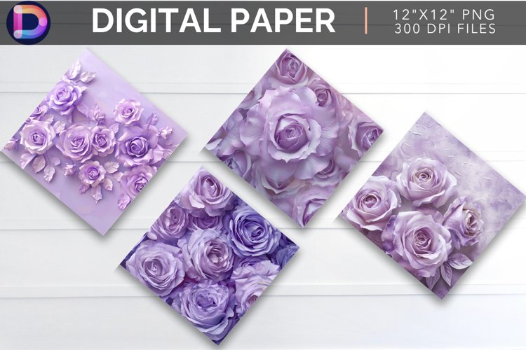 Pastel Purple Roses Digital Paper