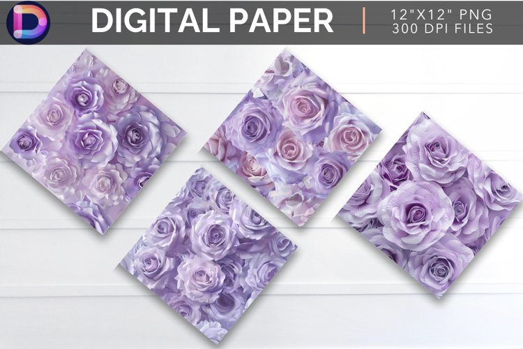 Pastel Purple Roses Digital Paper