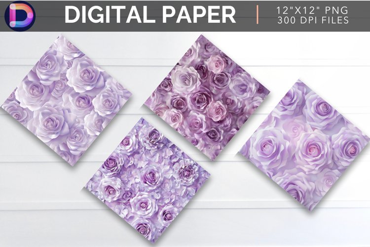 Pastel Purple Roses Digital Paper
