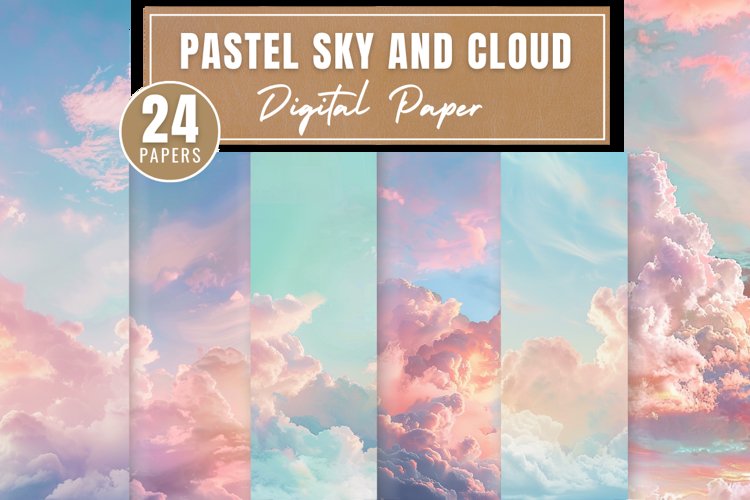 Pastel Sky and Cloud Digital Paper Bundle