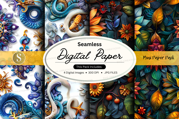 Seamless digital paper mockup pack (6559719)