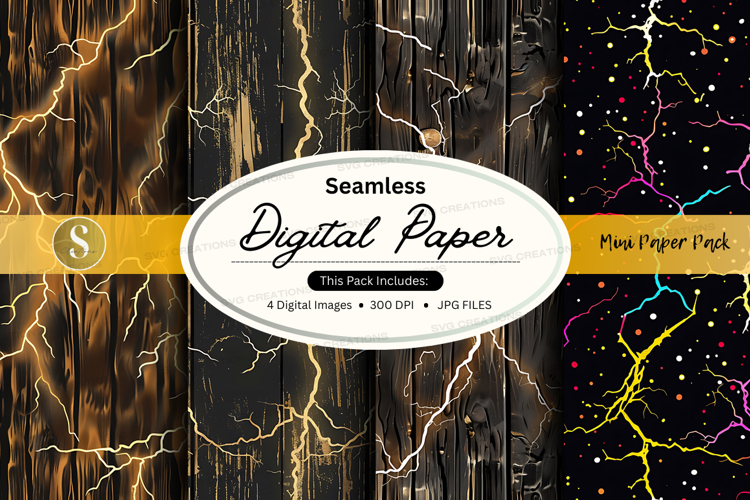 Seamless digital paper - lightning bolt pattern