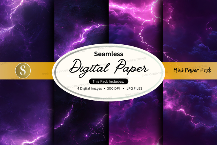 Purple lightning digital paper pack (6562842)
