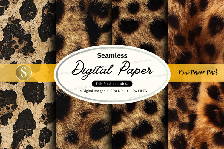 Seamless leopard print digital paper pack (6573289)