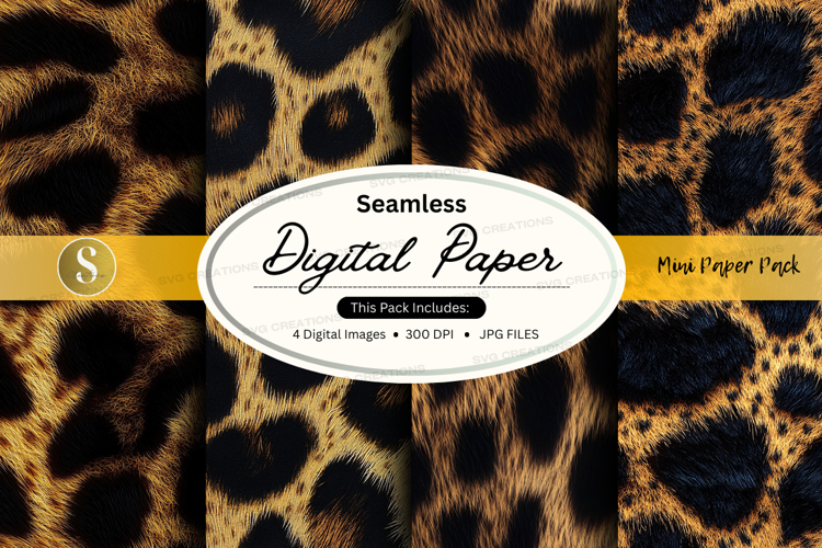 Seamless leopard print digital paper pack (6573377)