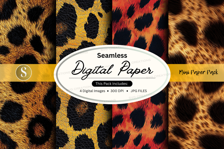 Seamless digital paper - leopard print pattern (6573381)