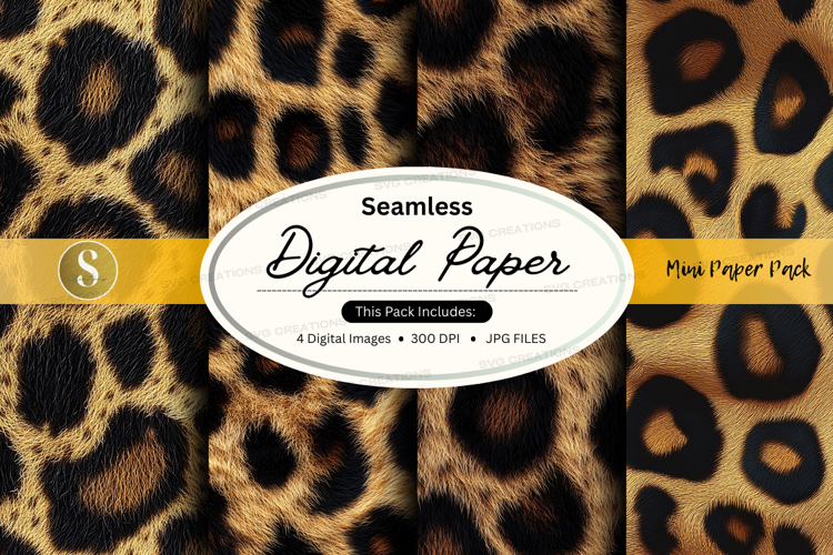 Seamless leopard print digital paper pack (6573380)