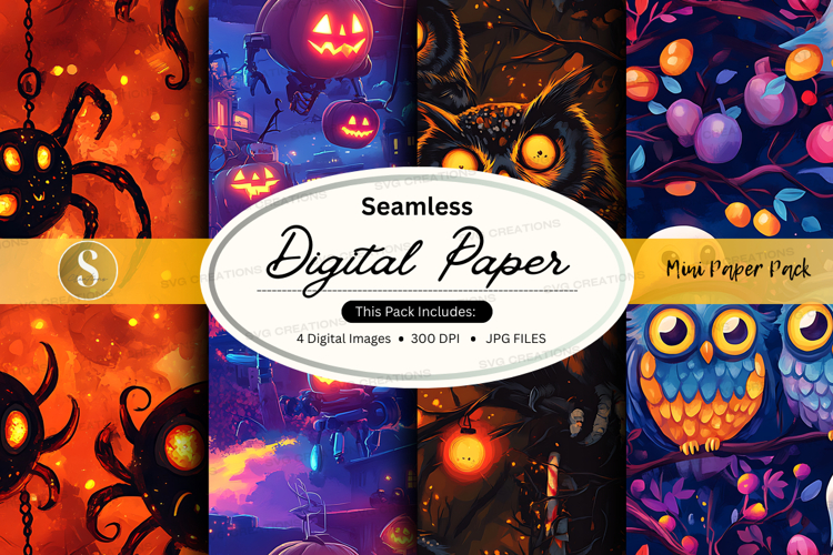 Halloween themed digital paper pack mockup (6563537)