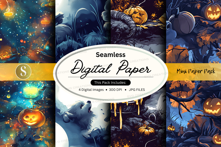 Halloween themed seamless digital paper pack (6563547)