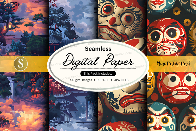 Seamless digital paper pack - mask pattern