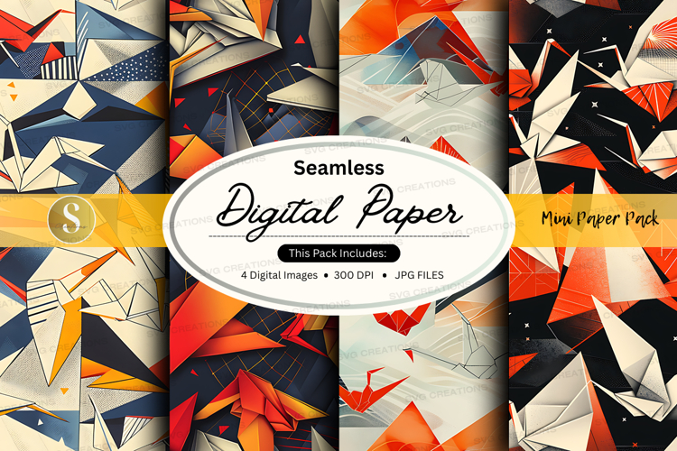 Seamless digital paper - origami crane pattern