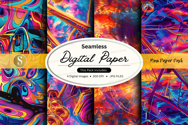 Seamless digital paper pack - abstract designs