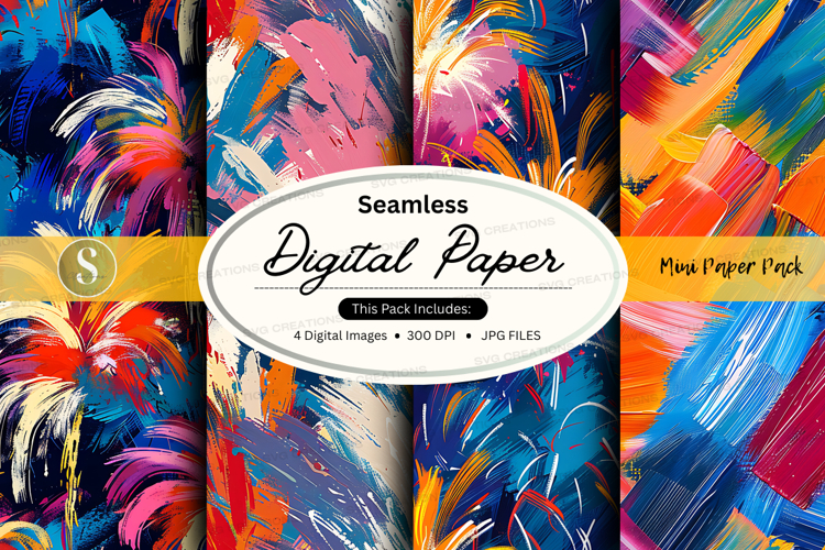 Seamless digital paper pack - abstract brush (6568935)