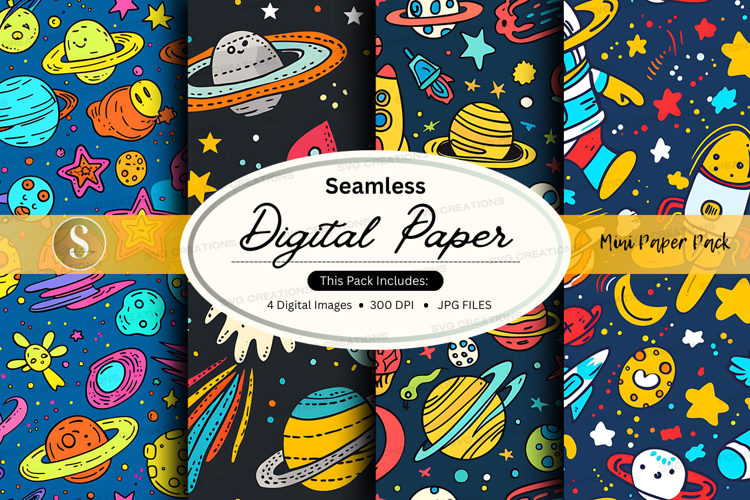 Space-themed digital paper pack (6546684)