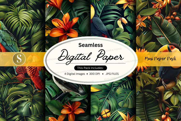 Seamless tropical digital paper pack (6573696)