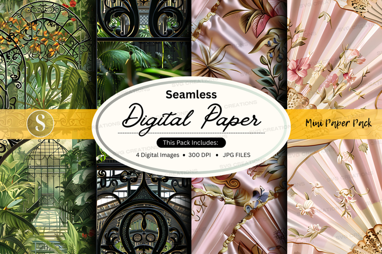 Seamless digital paper pack - vintage floral and (6543348)