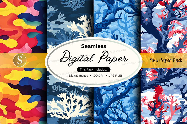 Seamless digital paper - coral reef pattern (6569435)