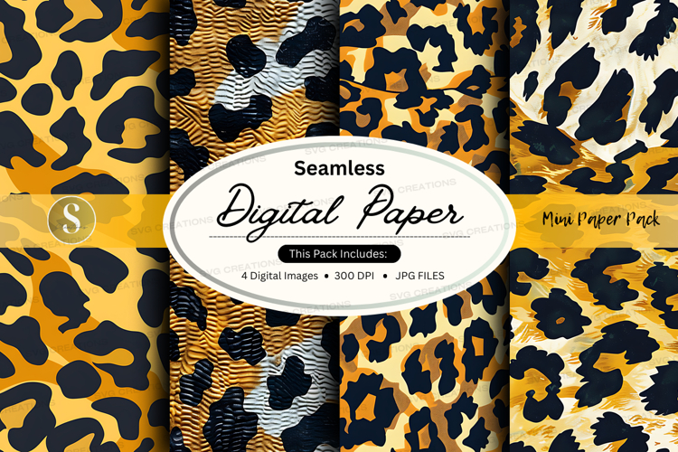 Seamless digital paper - leopard print pack