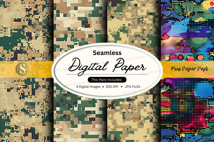 Seamless digital paper pack - mosiac pattern