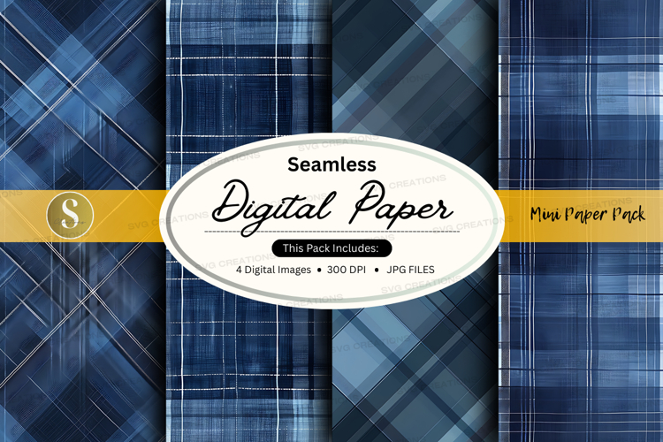 Seamless digital paper pack - green plaid pattern (6569279)