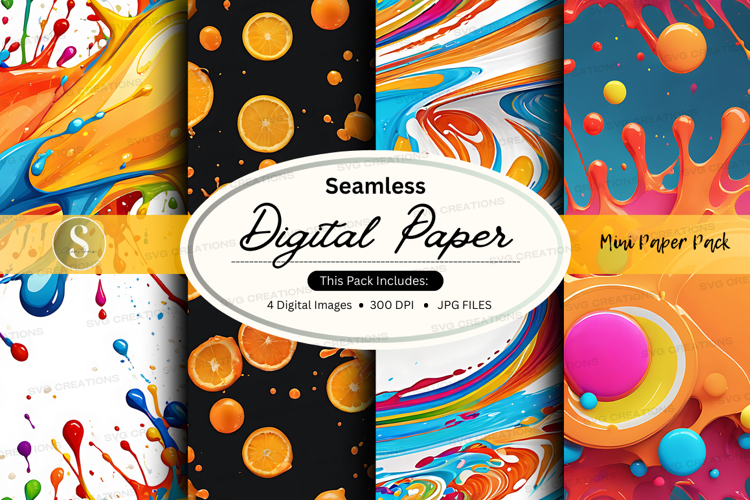 Seamless digital paper pack with polka dots and (6583106)