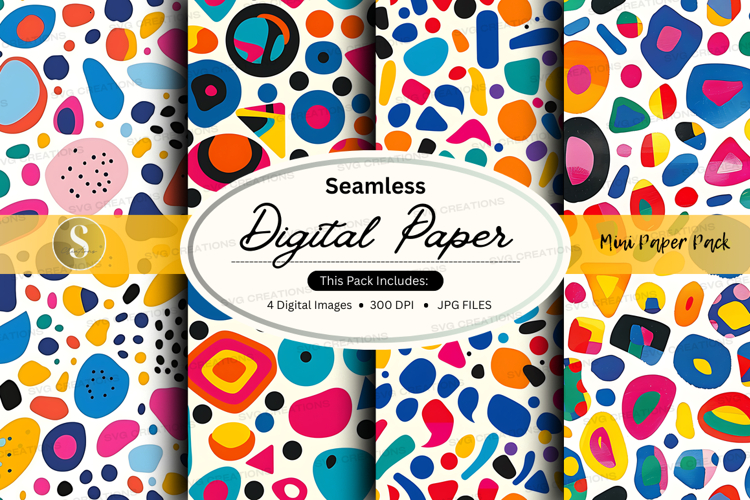 Seamless Colorful Polka Dot Digital Paper Pack for (6596274)