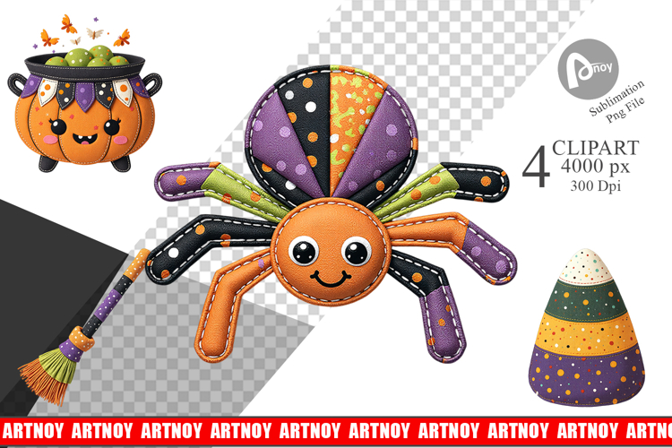 Patchwork Halloween Cuties Clipart (5973385)